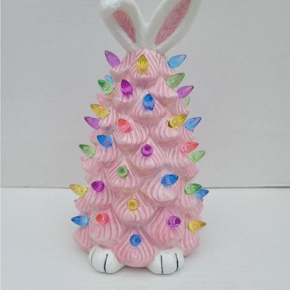 Cracker Barrel | Holiday | Pink Ceramic Bunny Holiday Tree With ...